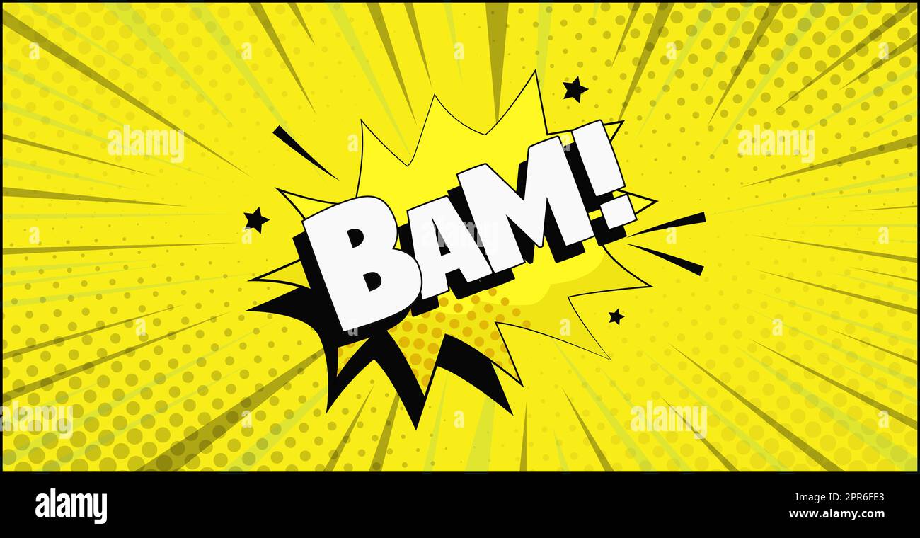 Comic lettering BAM on white background - Vector illustration Stock ...