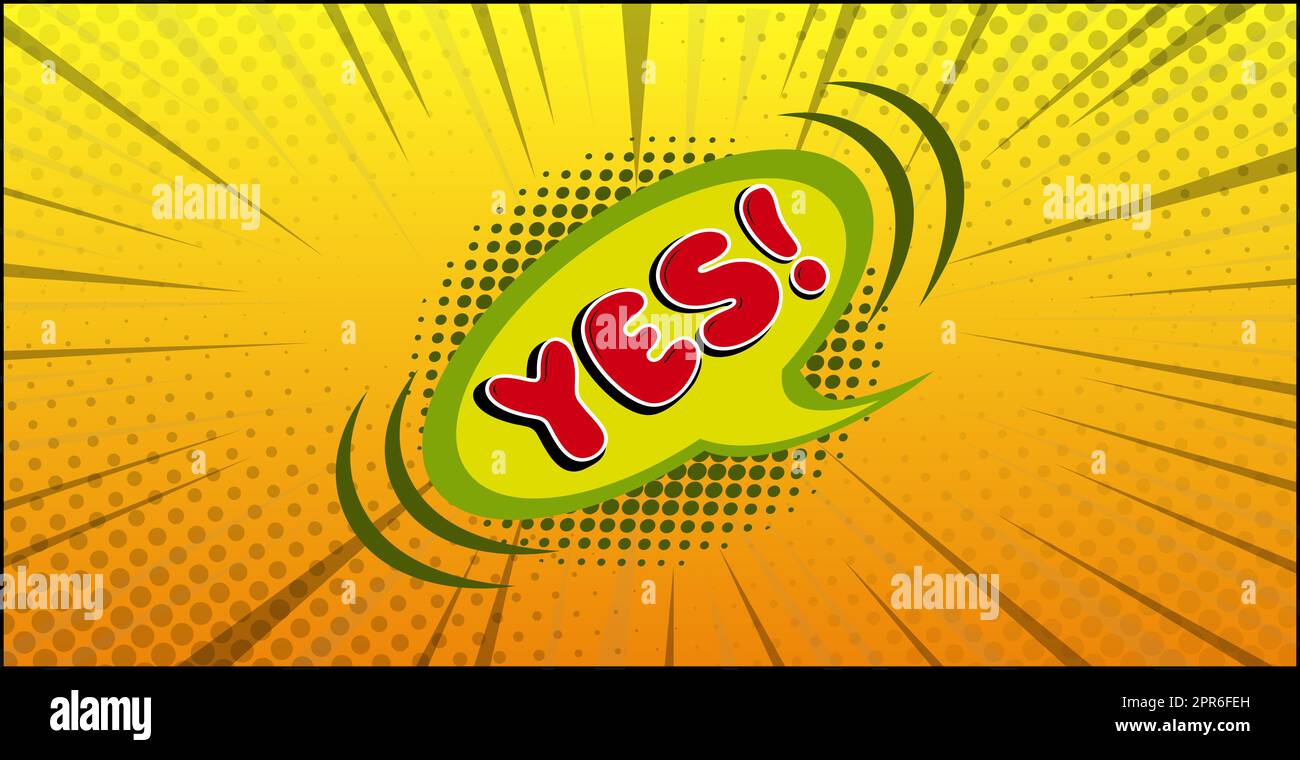 Comic lettering YES on white background - Vector illustration Stock ...