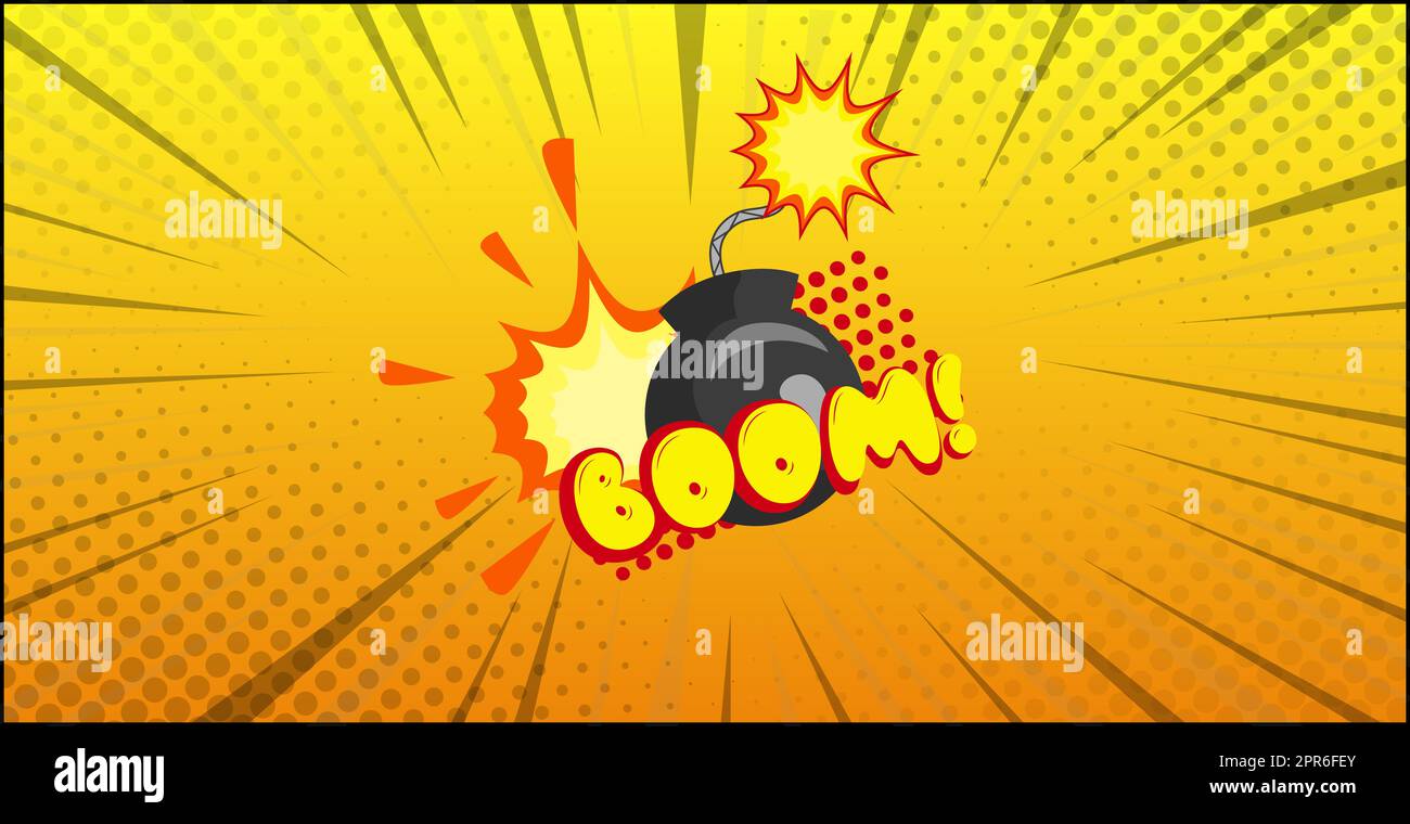 Comic lettering BOOM on white background - Vector illustration Stock ...