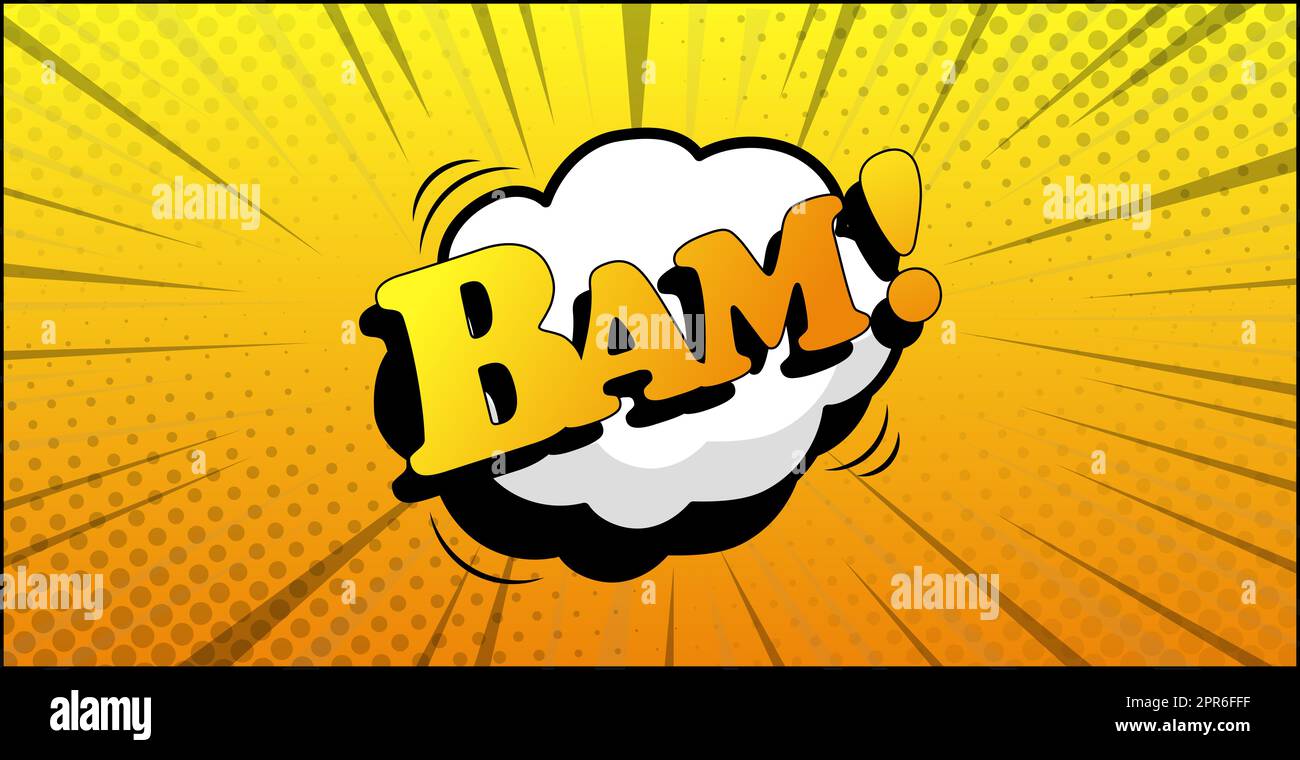 Comic lettering BAM on white background - Vector illustration Stock ...