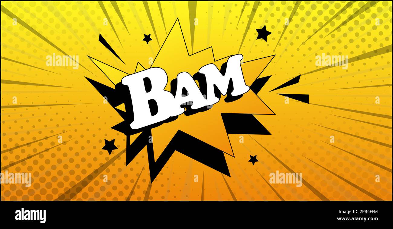 Comic lettering BAM on white background - Vector illustration Stock ...