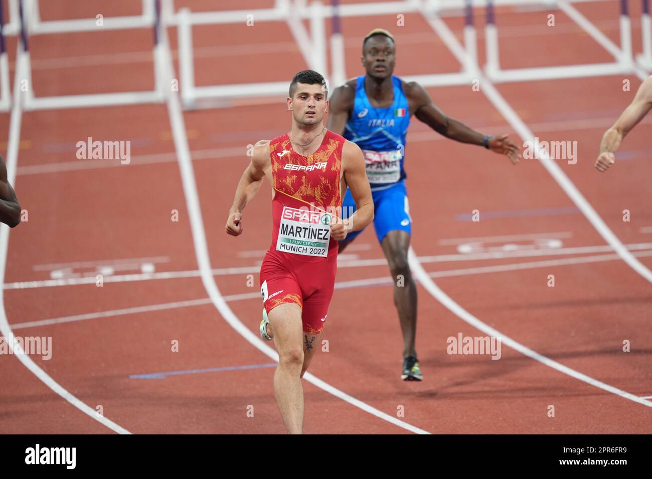 Asier Martínez participating in the 110 meter hurdles of the European ...