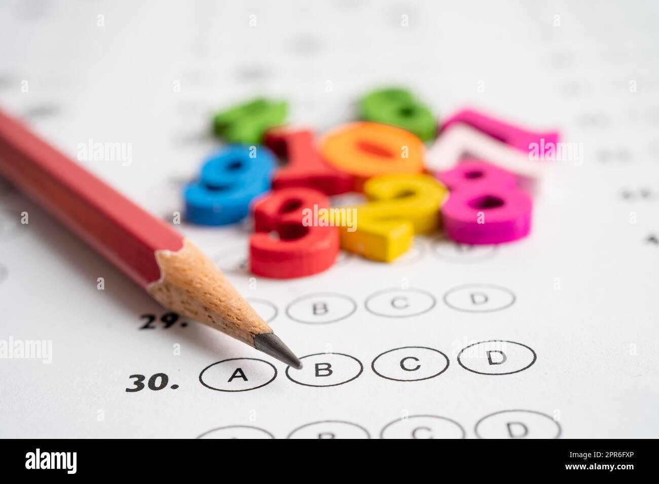 Math Number and pencil on Answer sheet, Education study mathematic ...