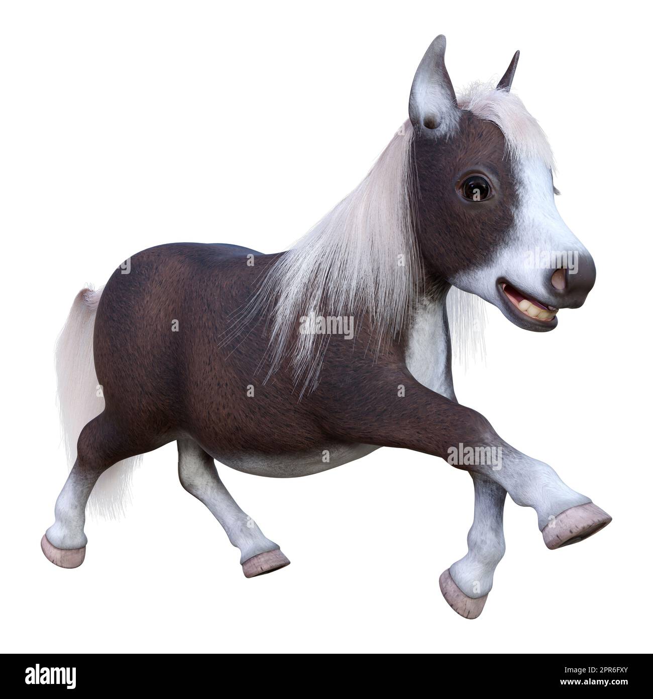 3D rendering of a pony or a small horse or Equus ferus caballus ...