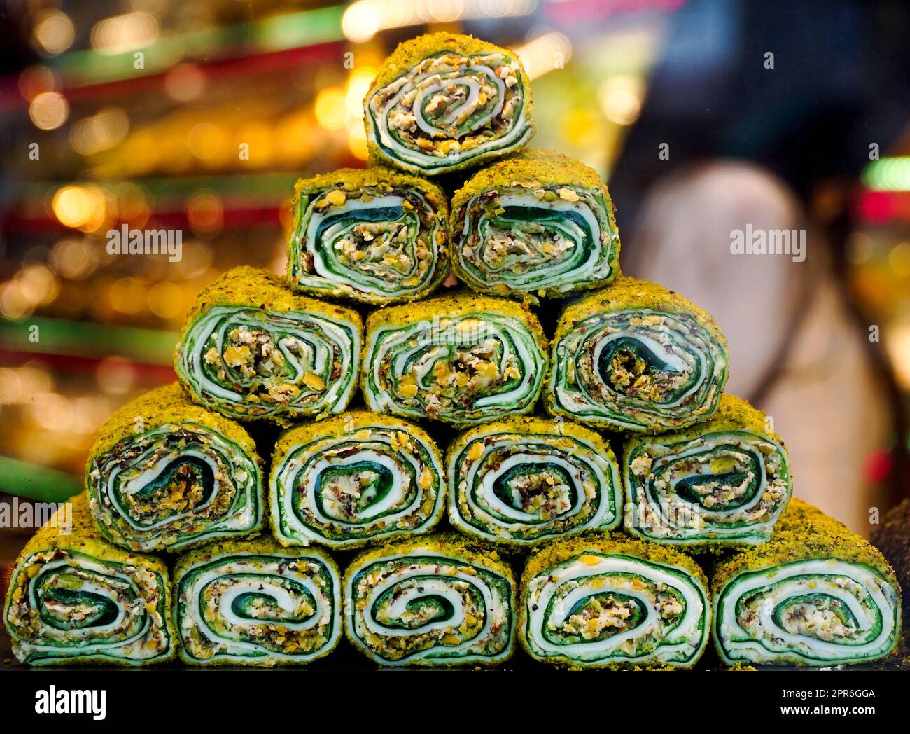Traditional Turkish Delight on a display for sale Stock Photo - Alamy