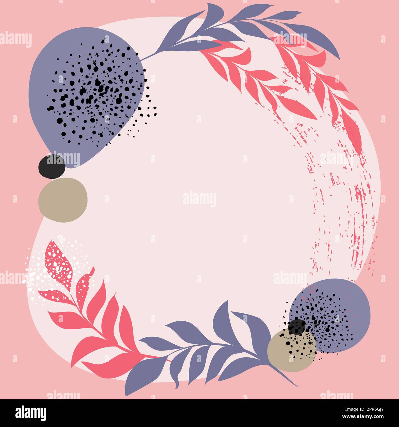 Text Frame Surrounded With Assorted Flowers Hearts And Leaves ...