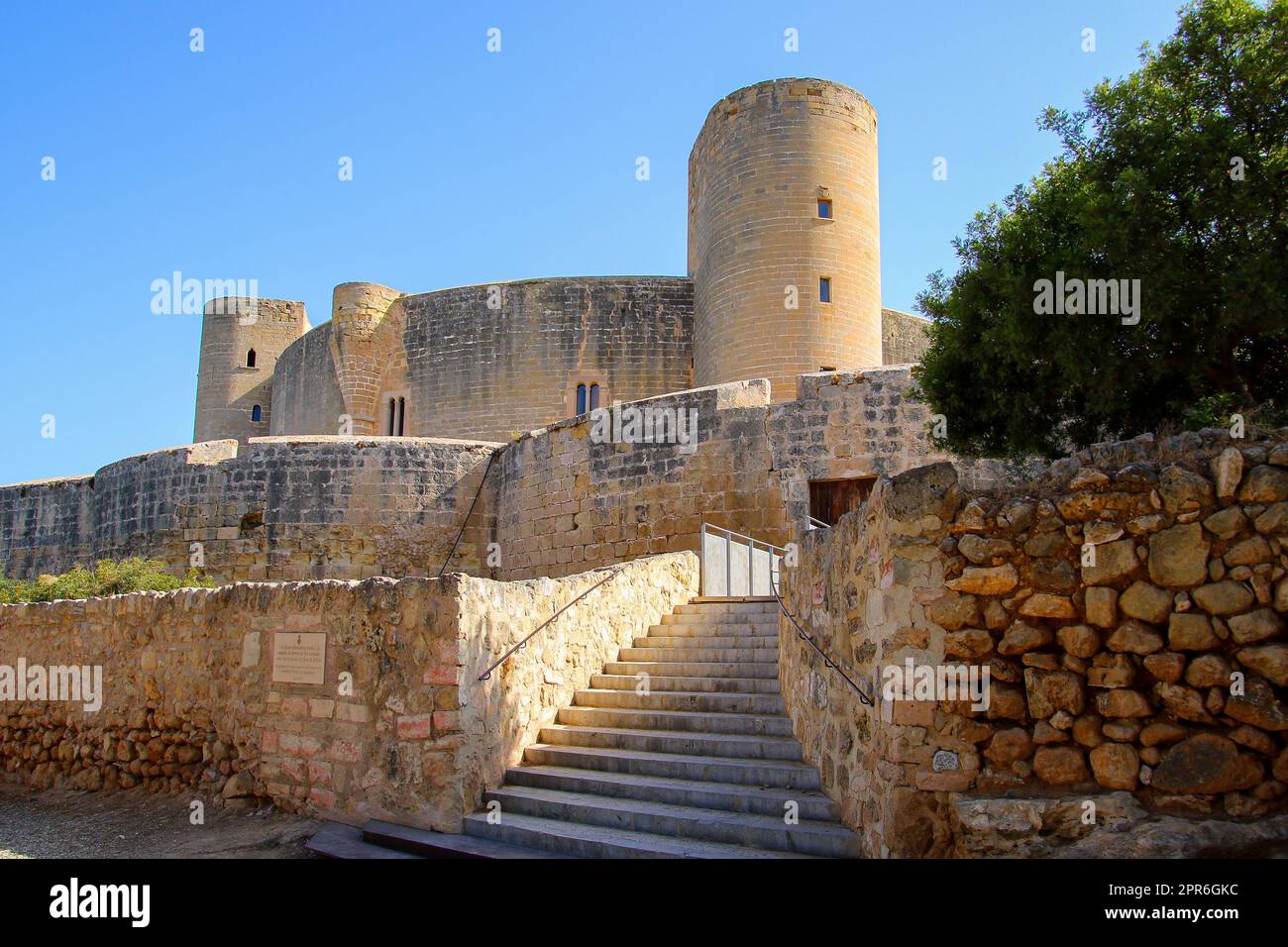 Bellver Castle is a round medieval gothic stronghold built on a hilltop ...