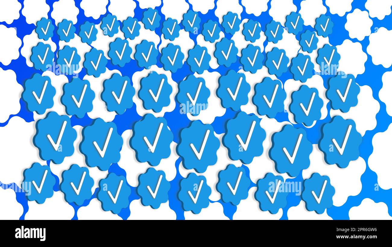 Abstract background with many blue verification checkmarks Stock Photo ...