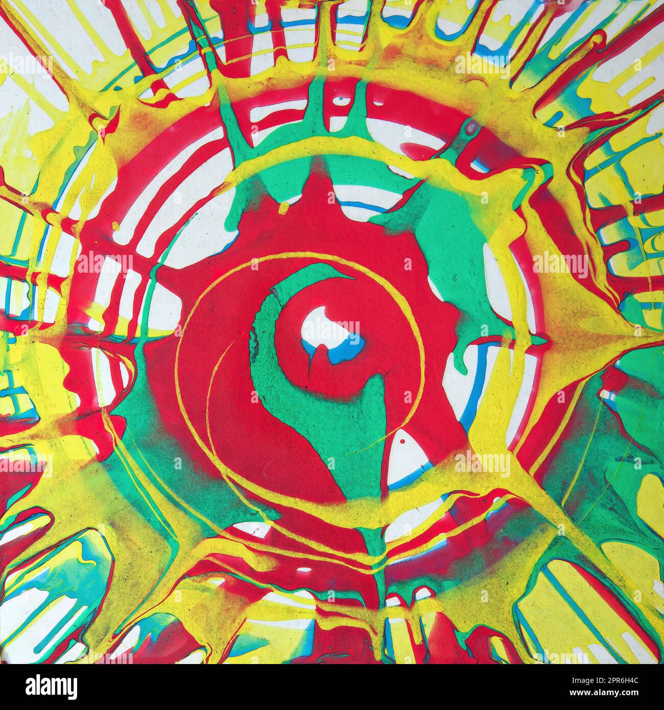 splash paint spinning splattered colorful sun yellow background messy ...