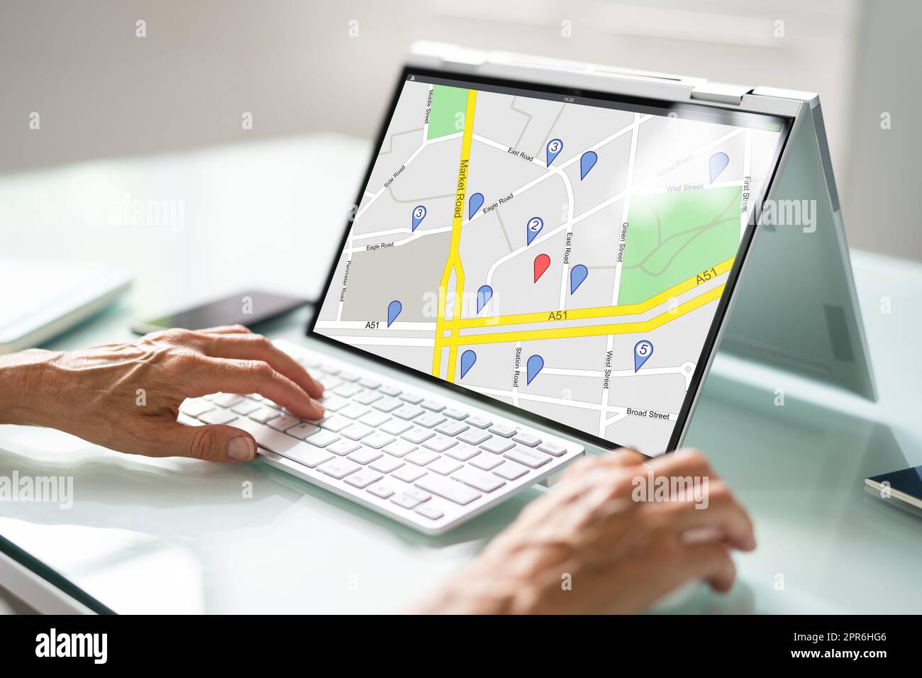 GPS Location Map Search Online Stock Photo - Alamy