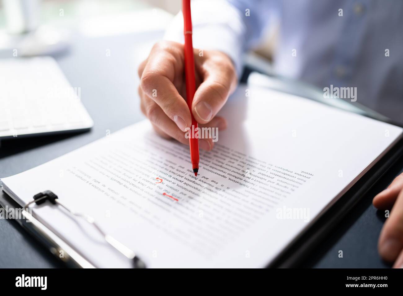 Correcting Spell And Grammar Mistake Stock Photo - Alamy