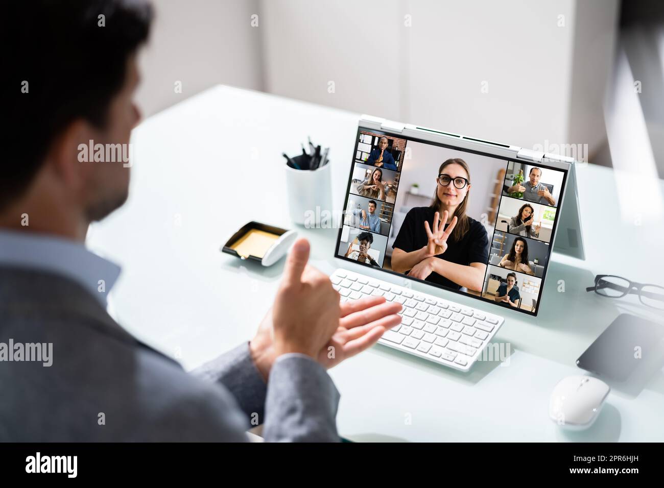 Sign Language Deaf Disabled People Video Stock Photo - Alamy