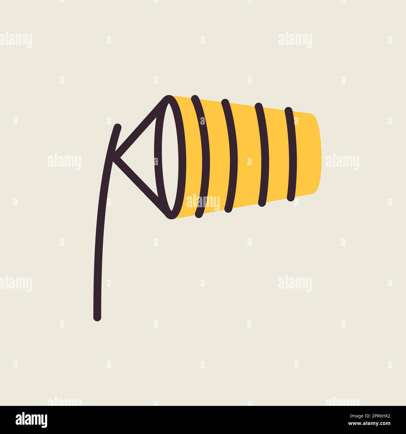 Windsocks inflated by wind at the airport runway vector icon ...