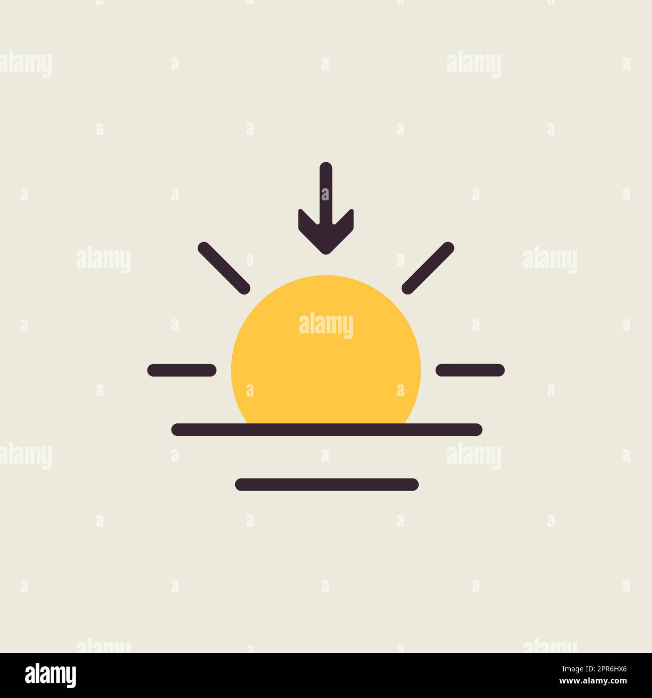 Sunset vector icon. Meteorology sign. Graph symbol for travel, tourism ...