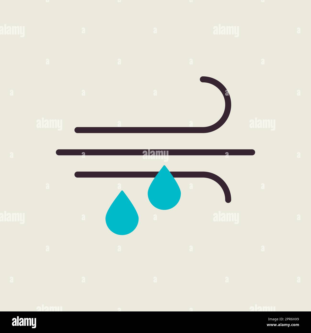 Wind rain vector icon. Meteorology sign. Graph symbol for travel ...