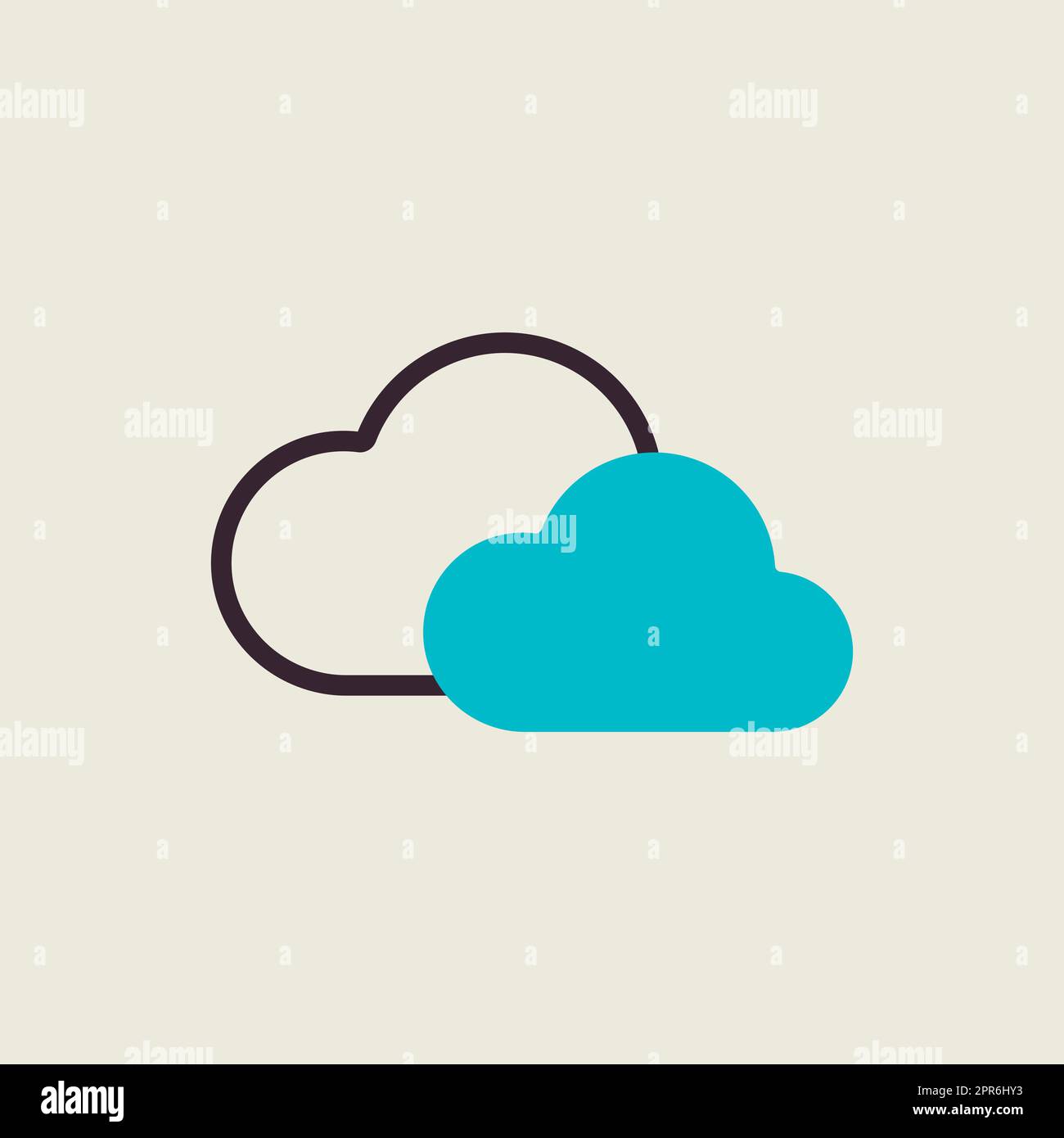 Two clouds vector icon. Meteorology sign. Graph symbol for travel ...