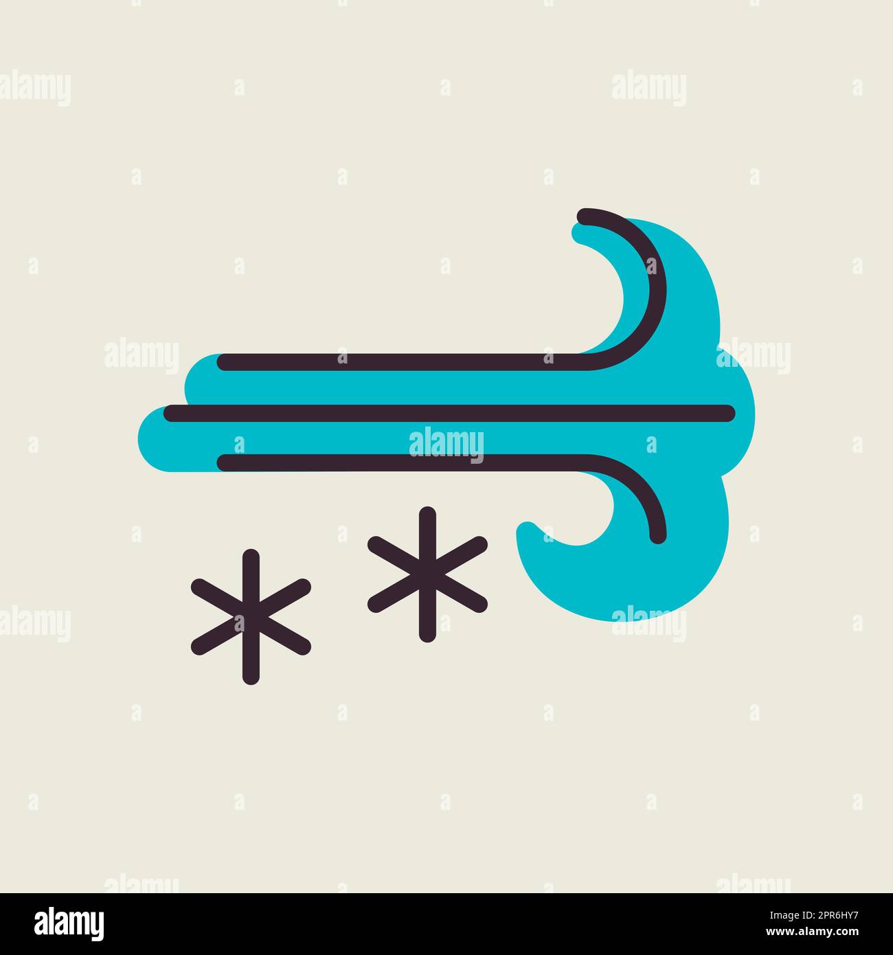 Wind snow snowstorm vector icon. Meteorology sign. Graph symbol for ...