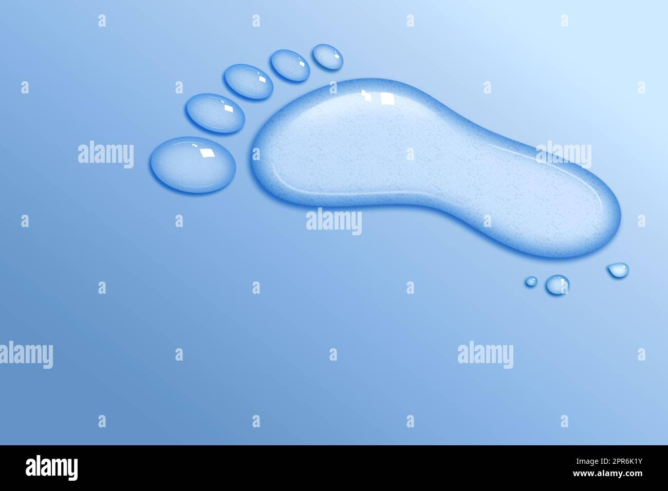 Footprint formed from water, illustration Stock Photo - Alamy