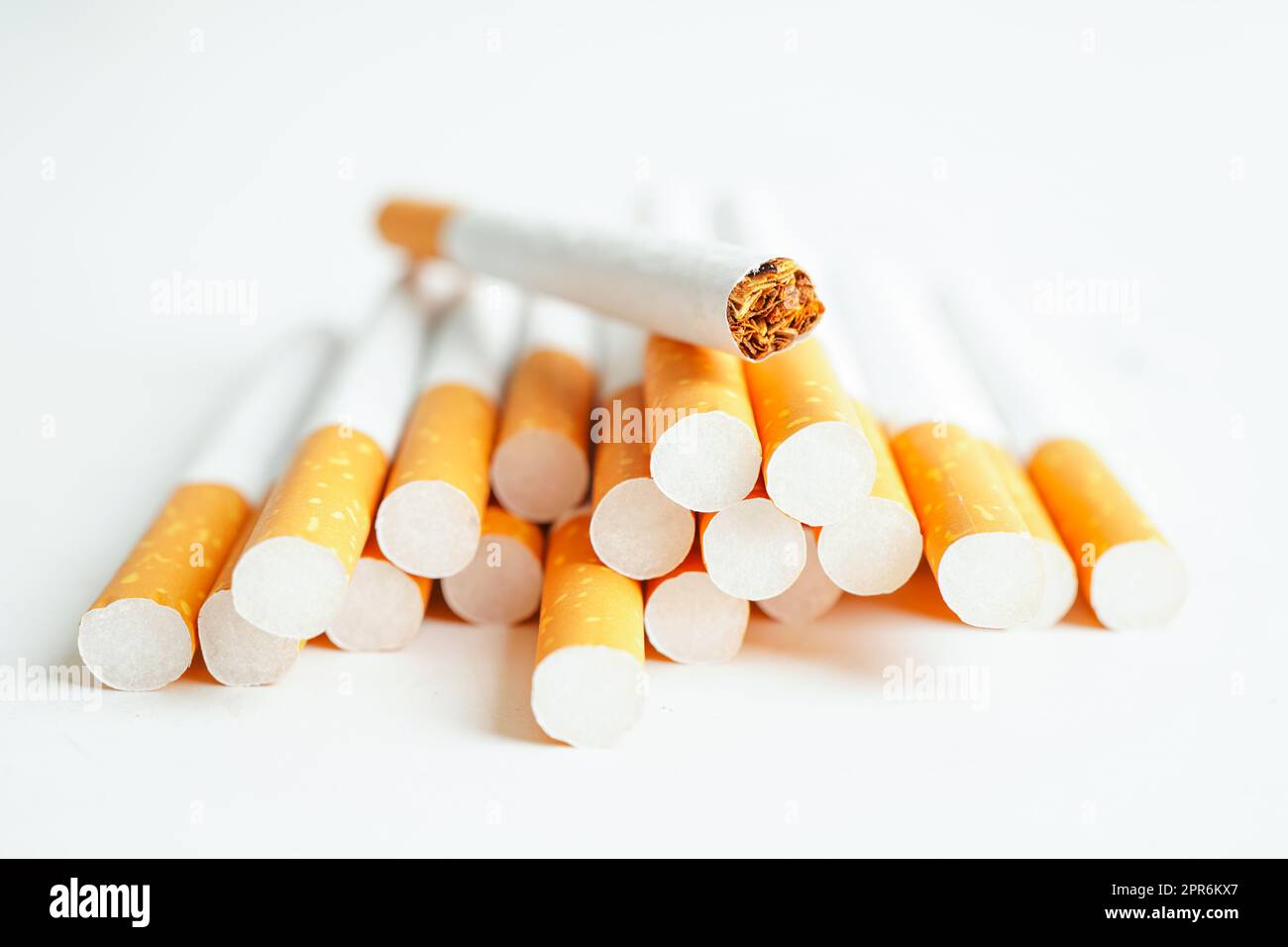 Cigarette isolated on white background with clipping path, roll tobacco ...