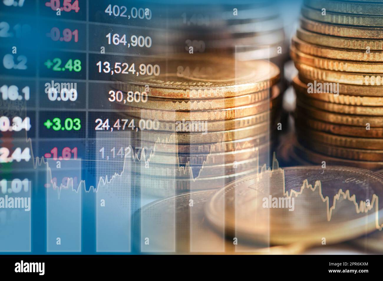 Stock market finance business, economy trend graph digital technology ...