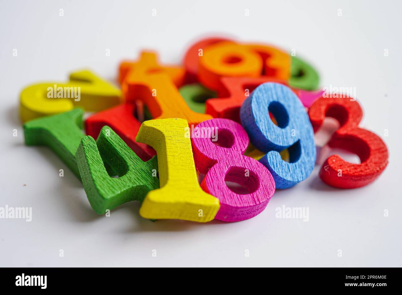 Number wood block cubes for learning Mathematic, education math concept ...