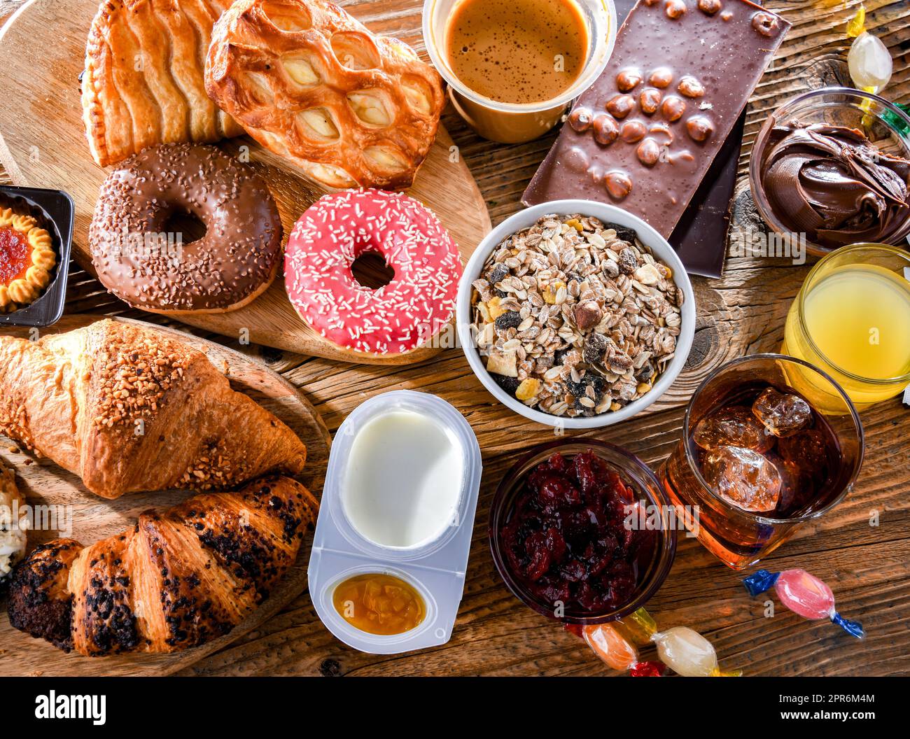 Food products containing a significant amount of sugar Stock Photo - Alamy