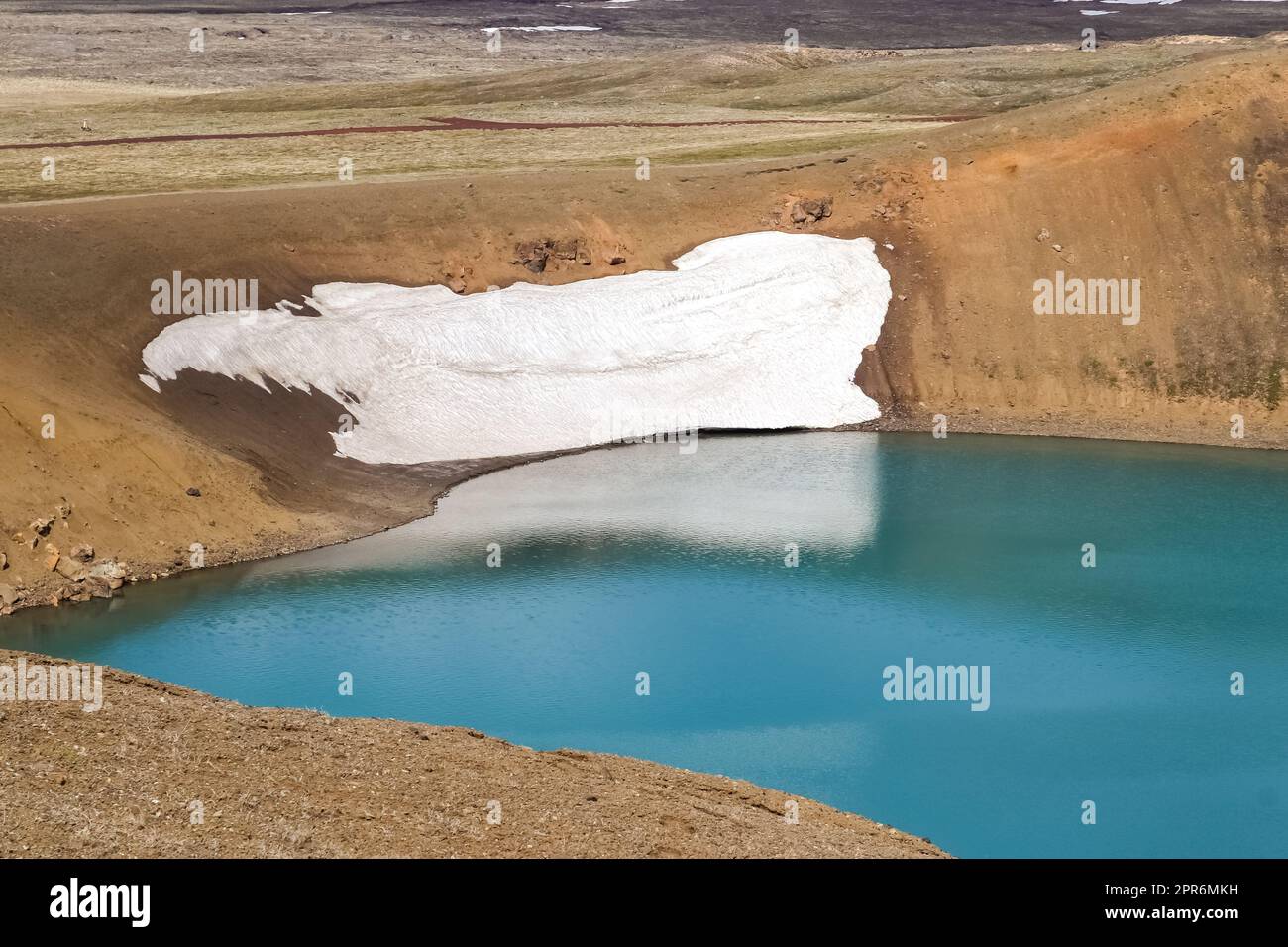 The crystal clear deep blue lake Krafla on Iceland Stock Photo - Alamy