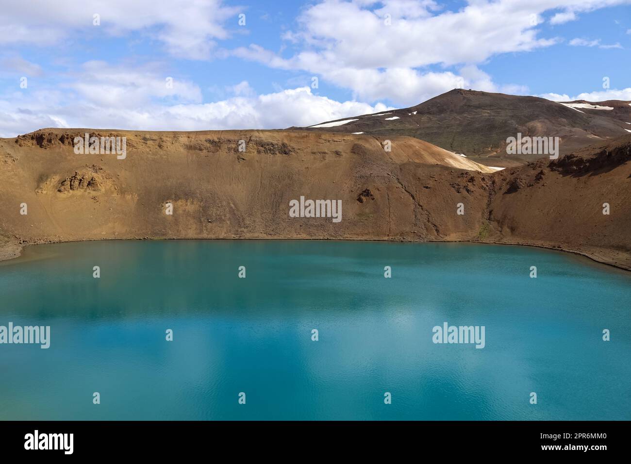 The crystal clear deep blue lake Krafla on Iceland Stock Photo - Alamy