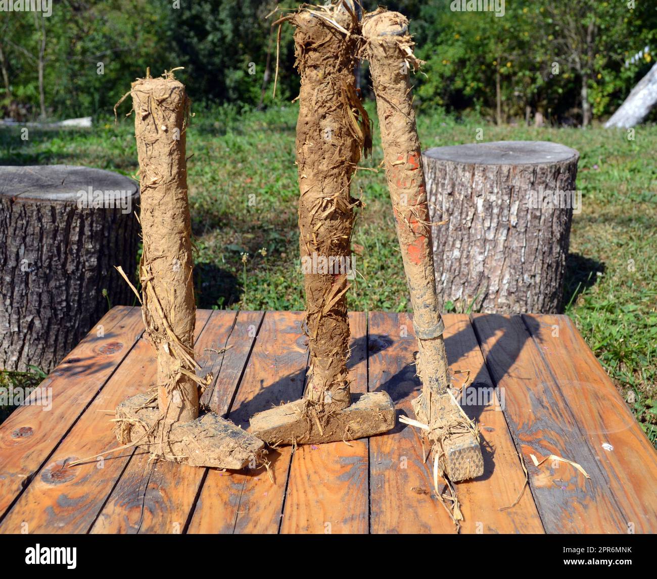 Dirty hammers used in construction with natural materials Stock Photo ...