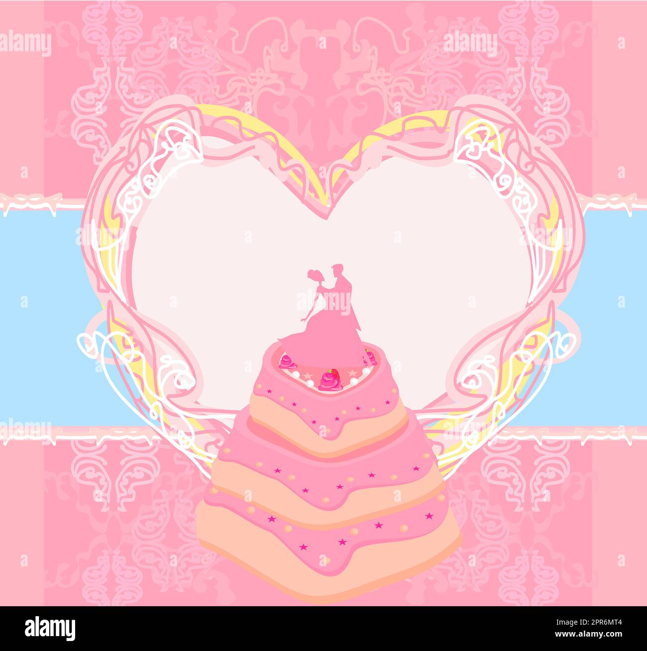 wedding cake card design Stock Photo - Alamy