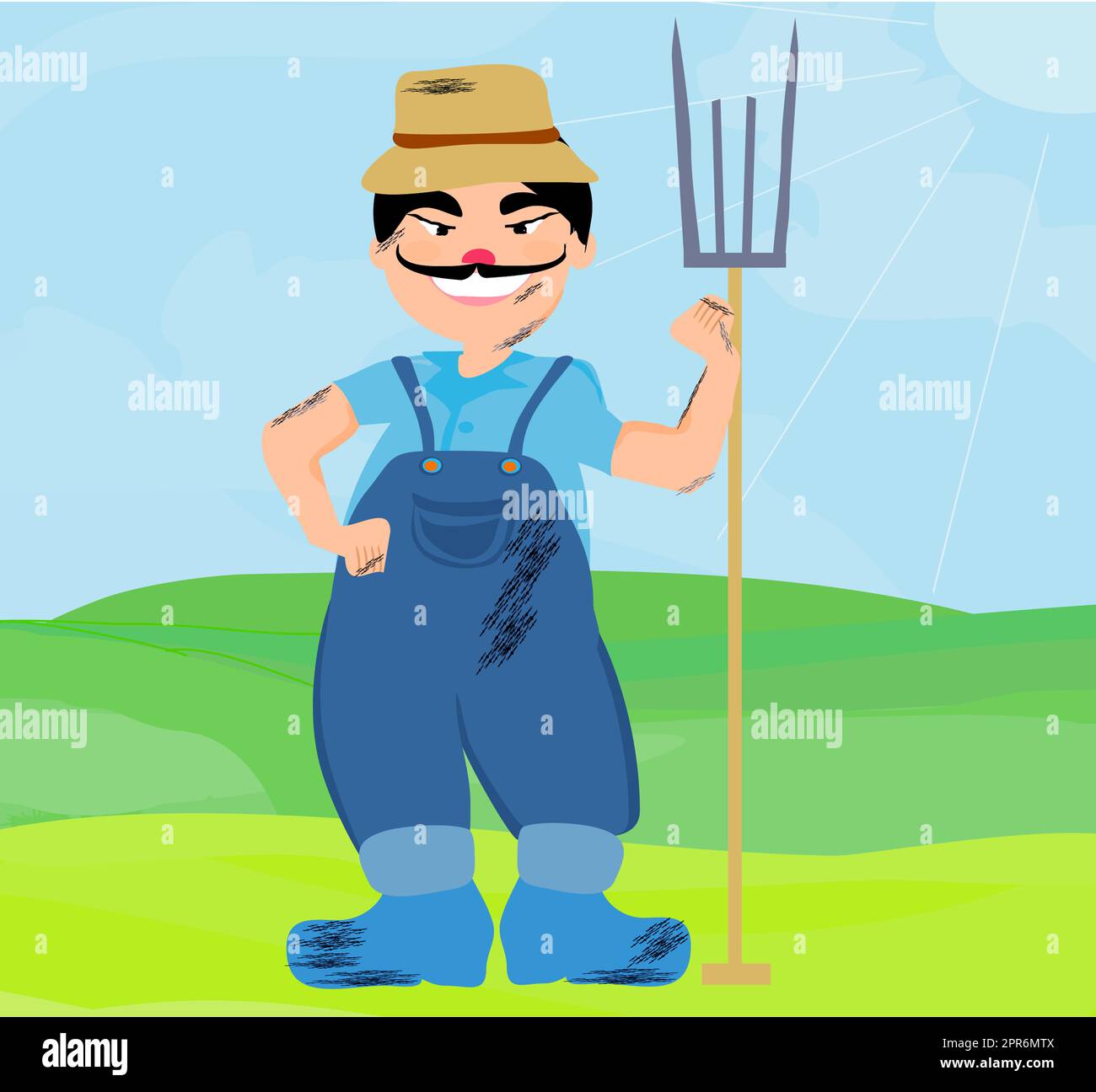 Cartoon Farmer Character Stock Photo - Alamy