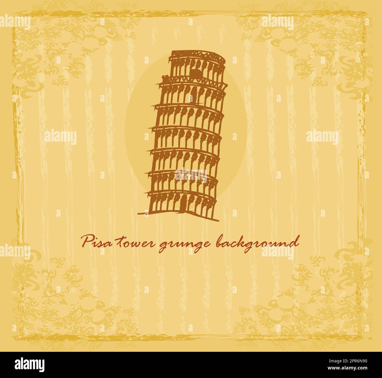 vector pisa tower grunge background Stock Photo - Alamy