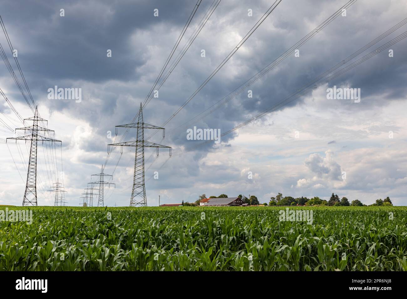 Power lines farm hi-res stock photography and images - Alamy