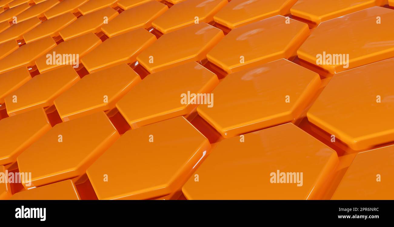 Abstract modern orange hexagon background Stock Photo - Alamy