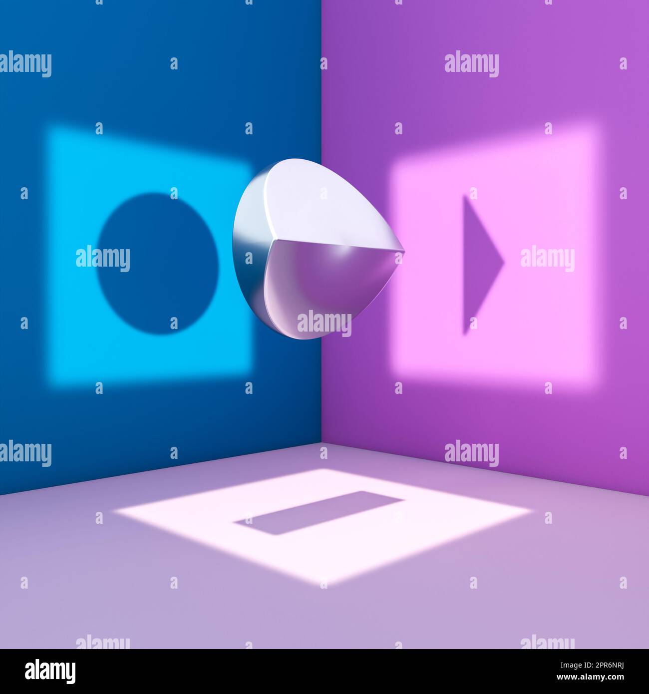 solid 3d casts several different shadows based on the illuminated ...