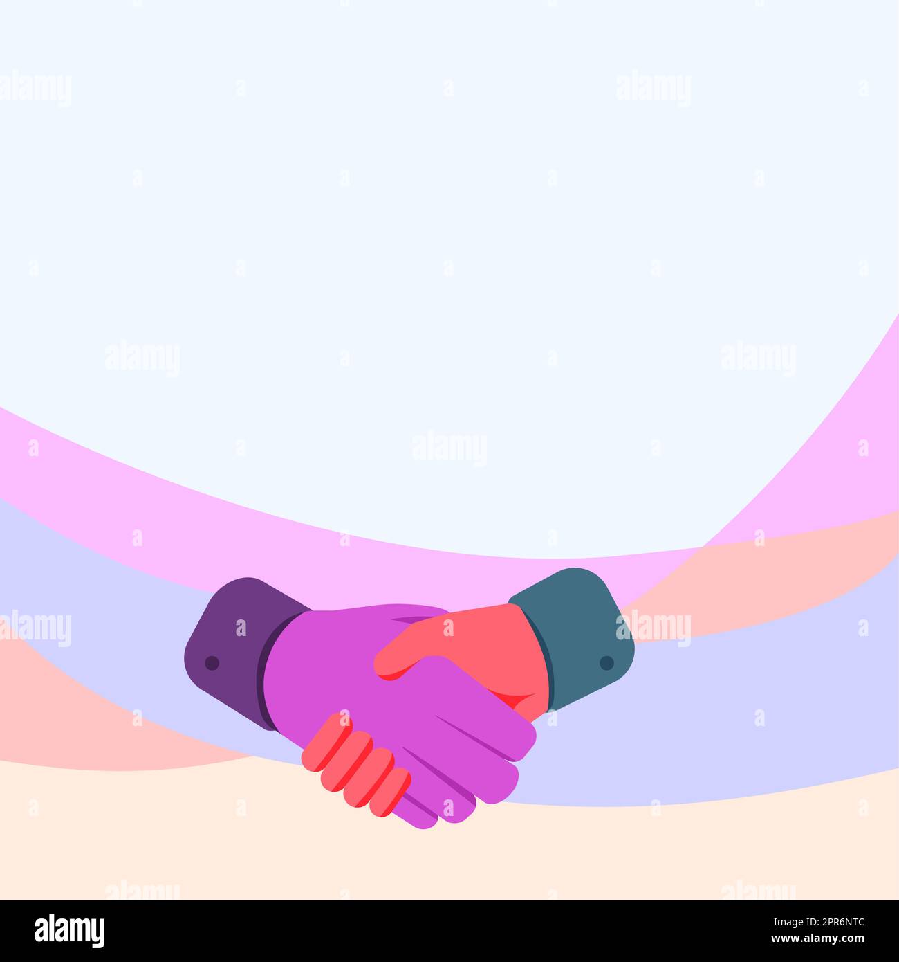 Hands Drawing In Handshake Position Showing Proper Greet Manner Stock ...