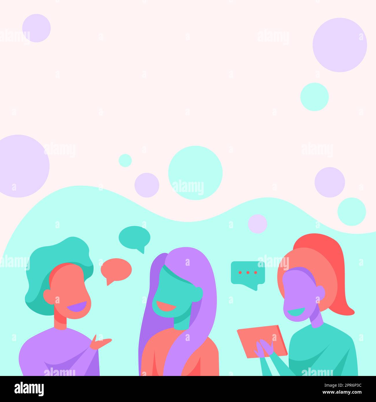 Happy Friends Talking To Each Other Having Fun Conversation Stock Photo ...