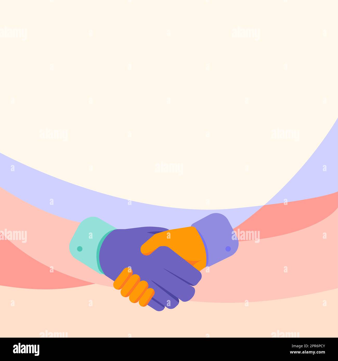 Hands Drawing In Handshake Position Showing Proper Greet Manner Stock ...