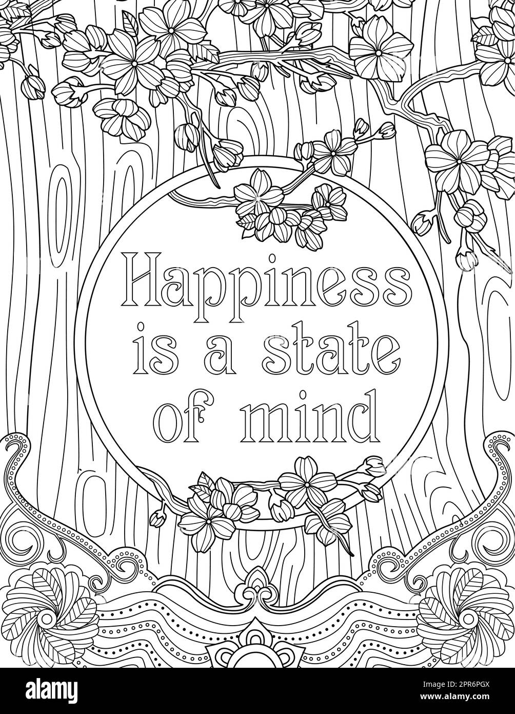 Plant Vines Inspirational Message Saying Happiness Is A State Of Mind ...