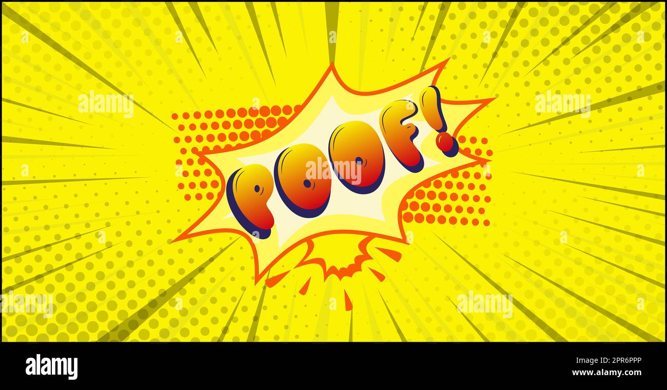 Comic lettering POOF on white background - Vector illustration Stock ...