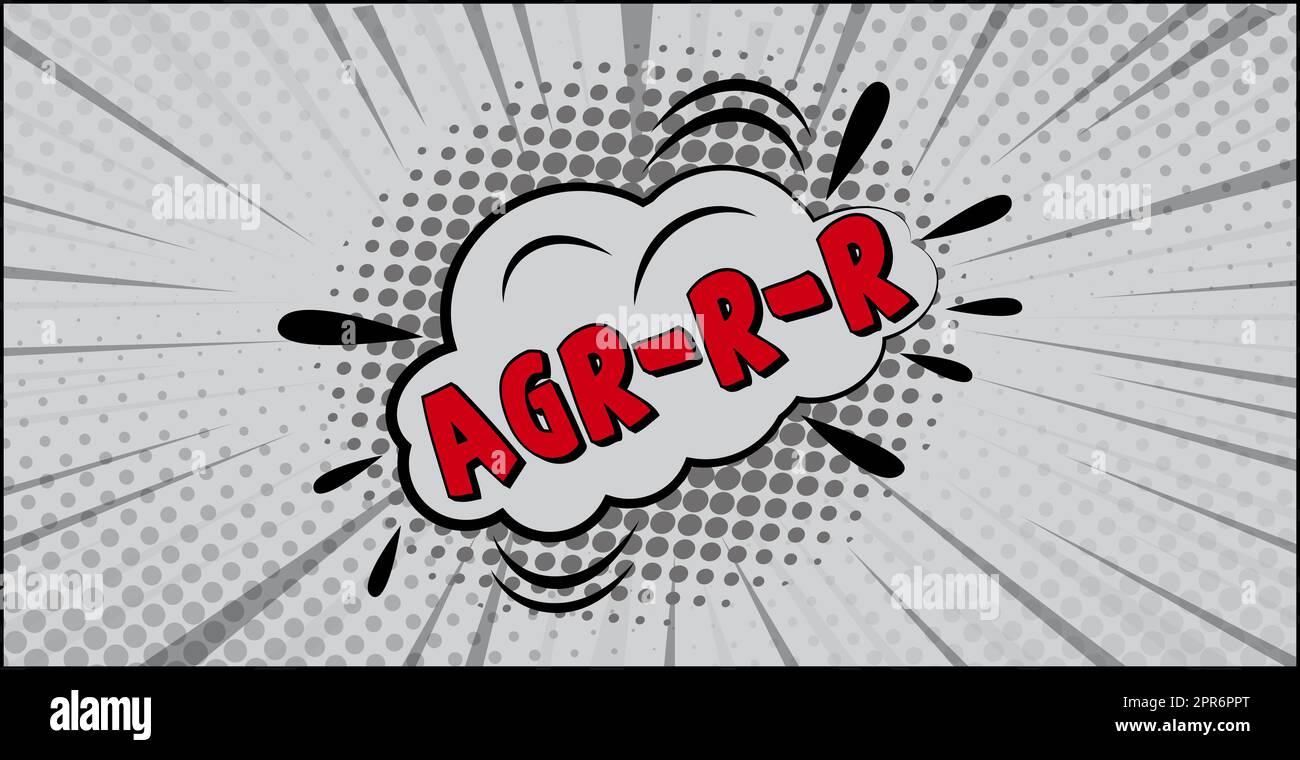 Comic lettering AGR-R-R on white background - Vector illustration Stock ...