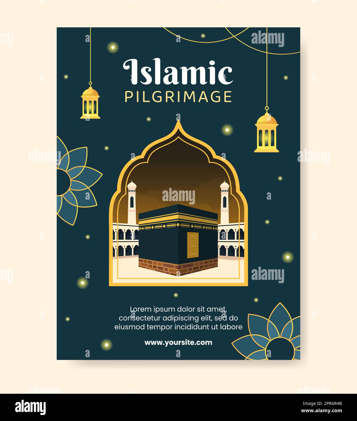 Hajj or Umrah Mabroor Poster Template Social Media Flat Cartoon ...