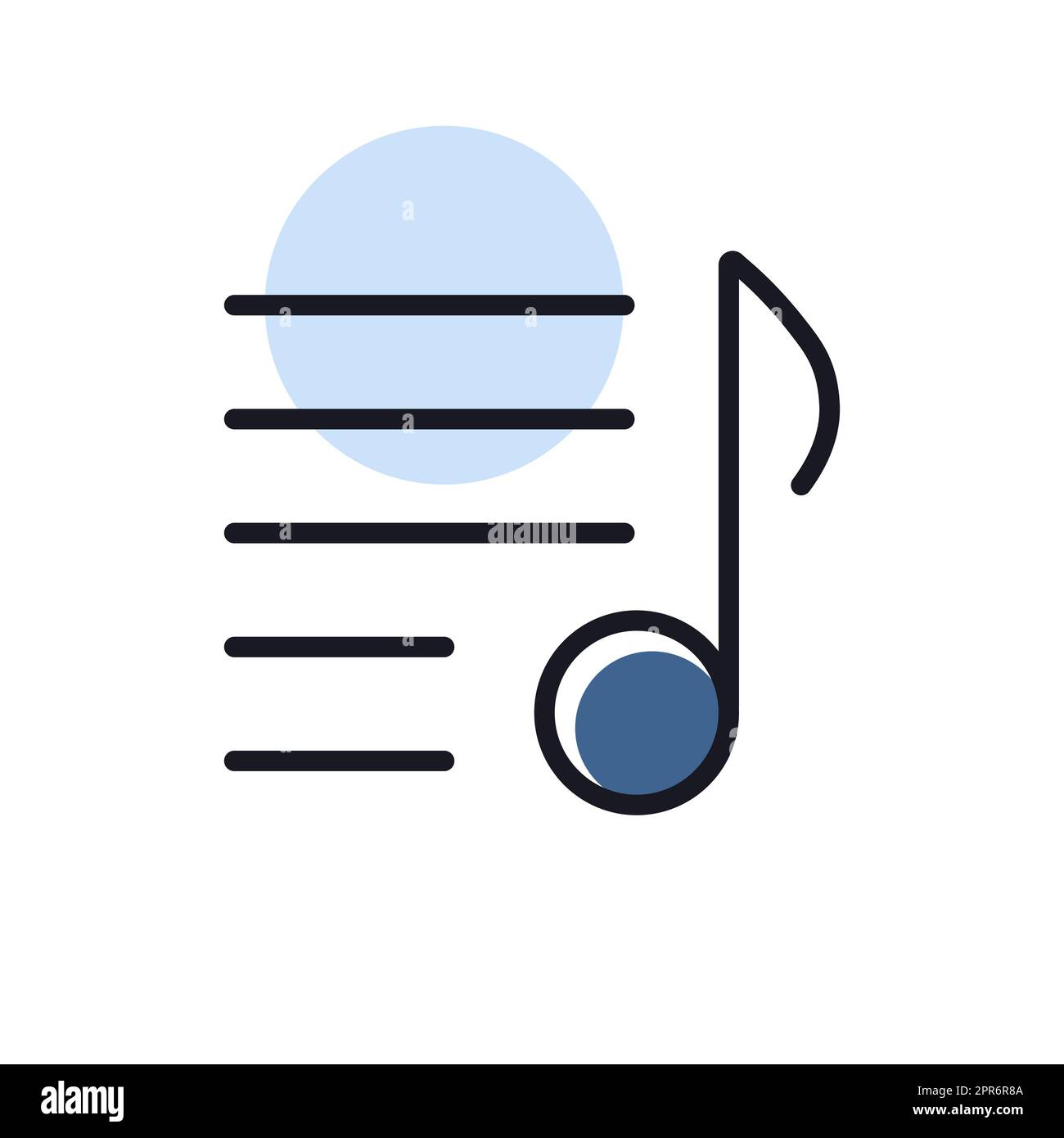 Music playlist vector isolated icon. Musical note and list. Graph ...