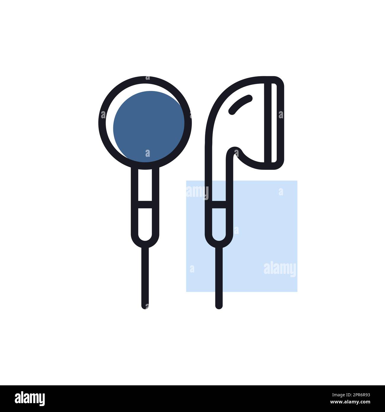 Ear-bud headphone vector icon. Graph symbol for music and sound web ...