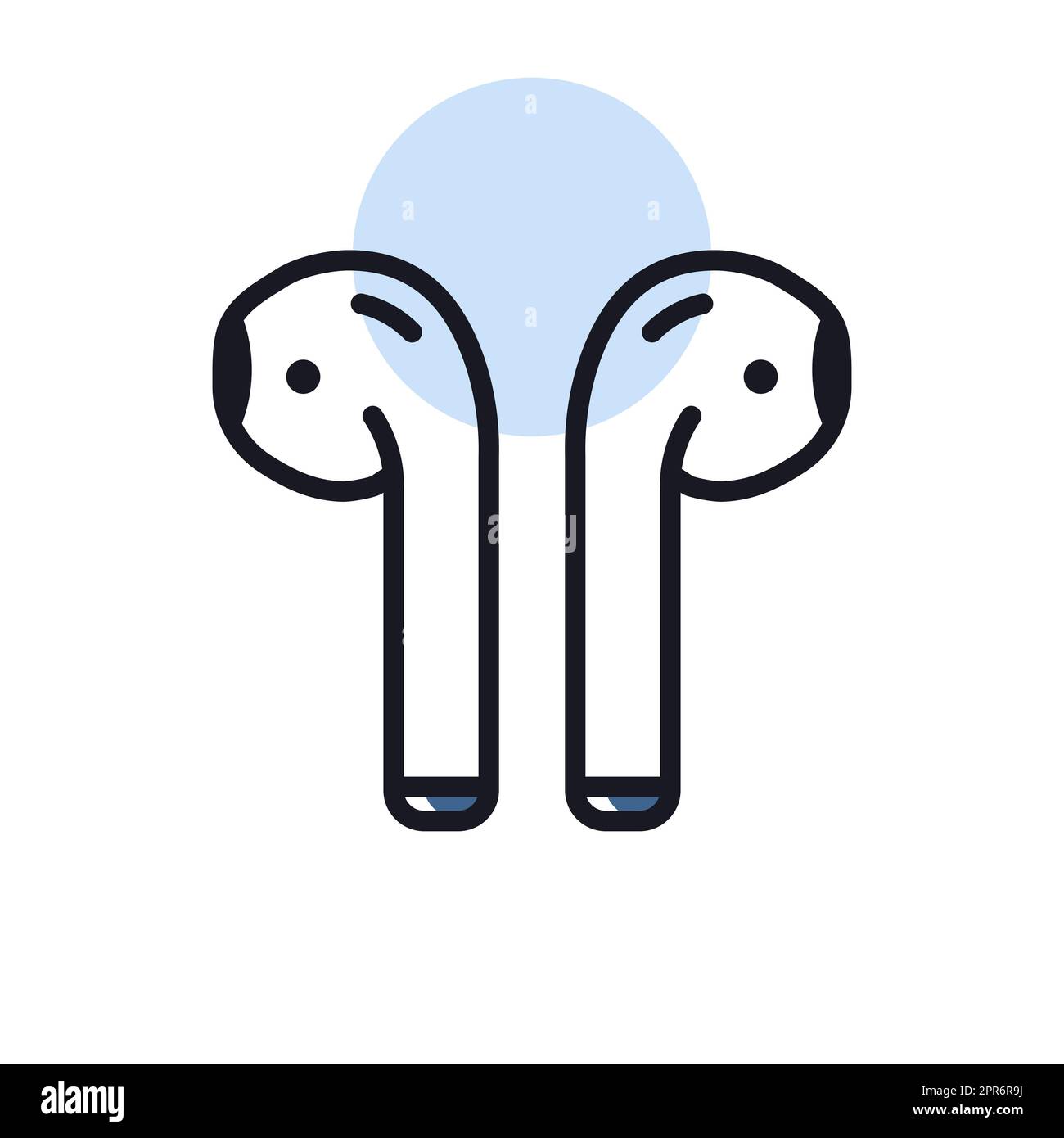 Airpods wireless headphones vector isolated icon. Music sign. Graph ...