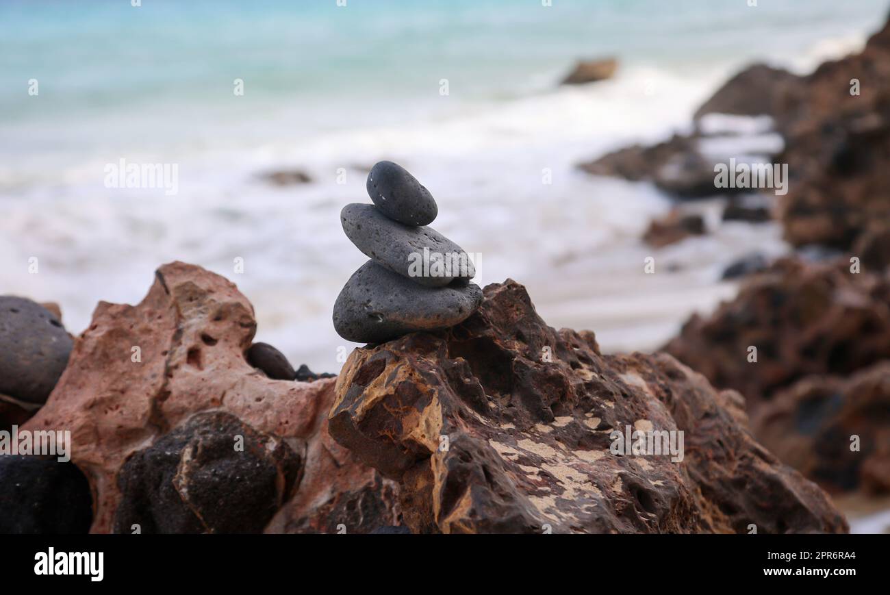 Many stones balancing as a pyramid, stacked on top of each other Stock ...