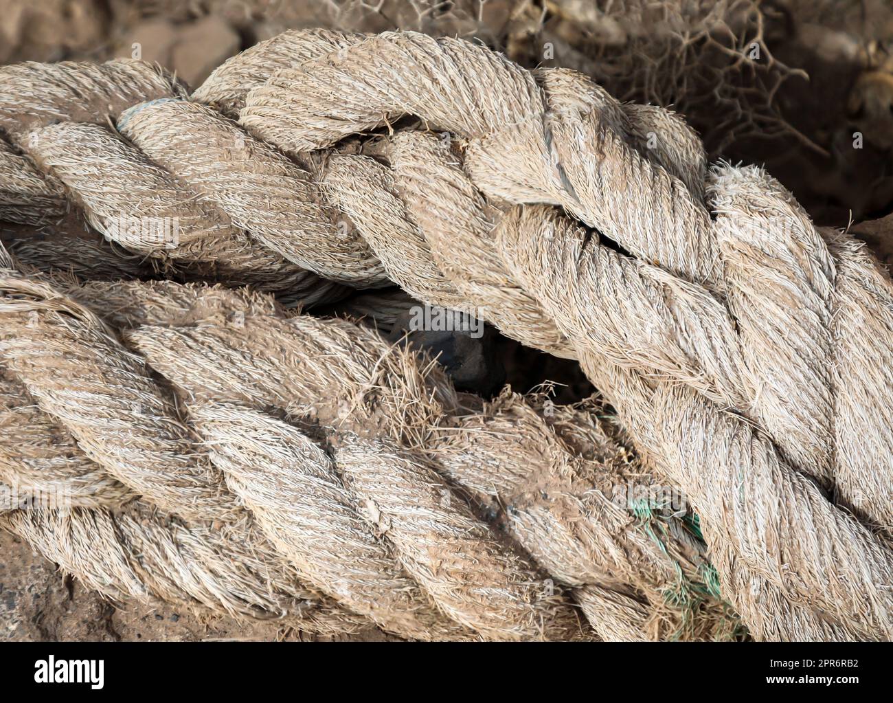 A carelessly thrown away old rope from a cutter, ship Stock Photo - Alamy