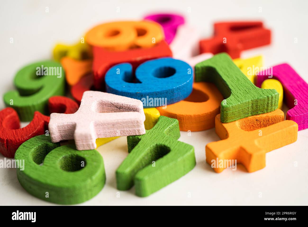 Math number colorful on white background, education study mathematics ...