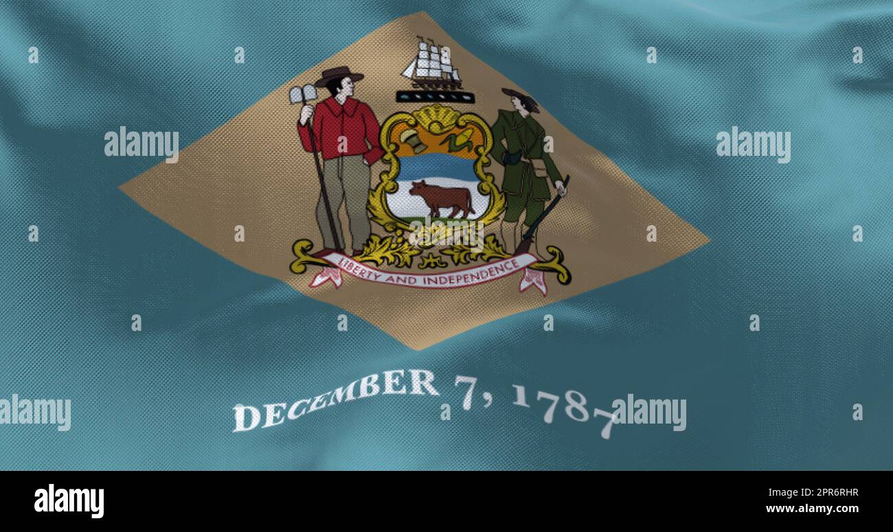 Flag delaware waving in wind hi-res stock photography and images - Alamy