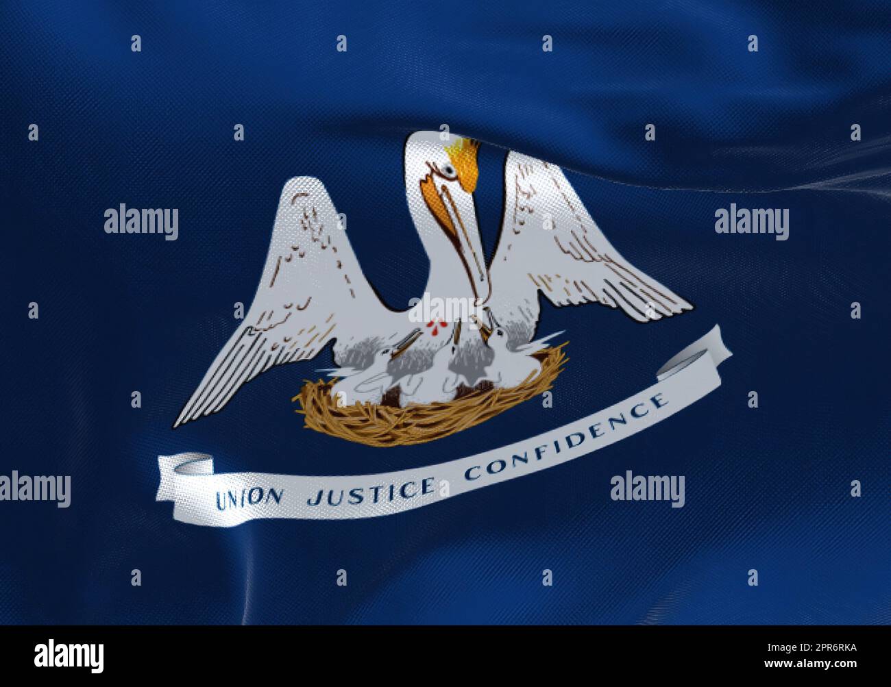 Fabric background with the flag of Louisiana waving Stock Photo - Alamy